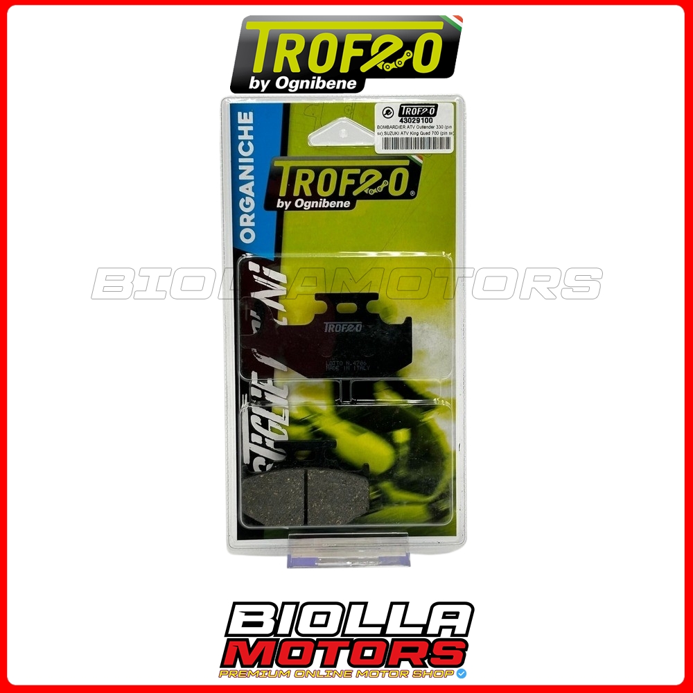 43029100 PASTIGLIE FRENO ANTERIORI TROFEO JOHN DEERE EX/EXT TRAIL BUCK ...